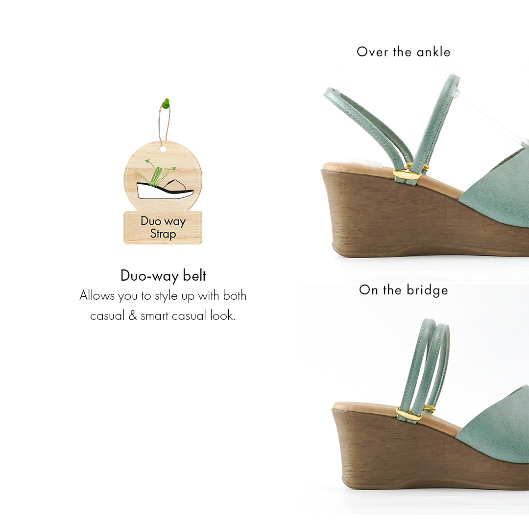 [COCORO Japanese Shoes Store] COCORO 1828 Duo-way Belt Wedge Sandal | Shopee Malaysia