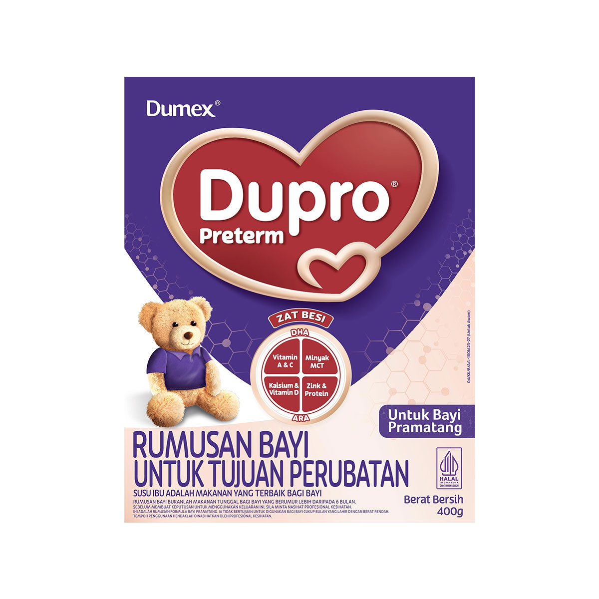 Dumex Dupro Preterm Tailored Nutrition Milk Formula 0-12 months (400g ...