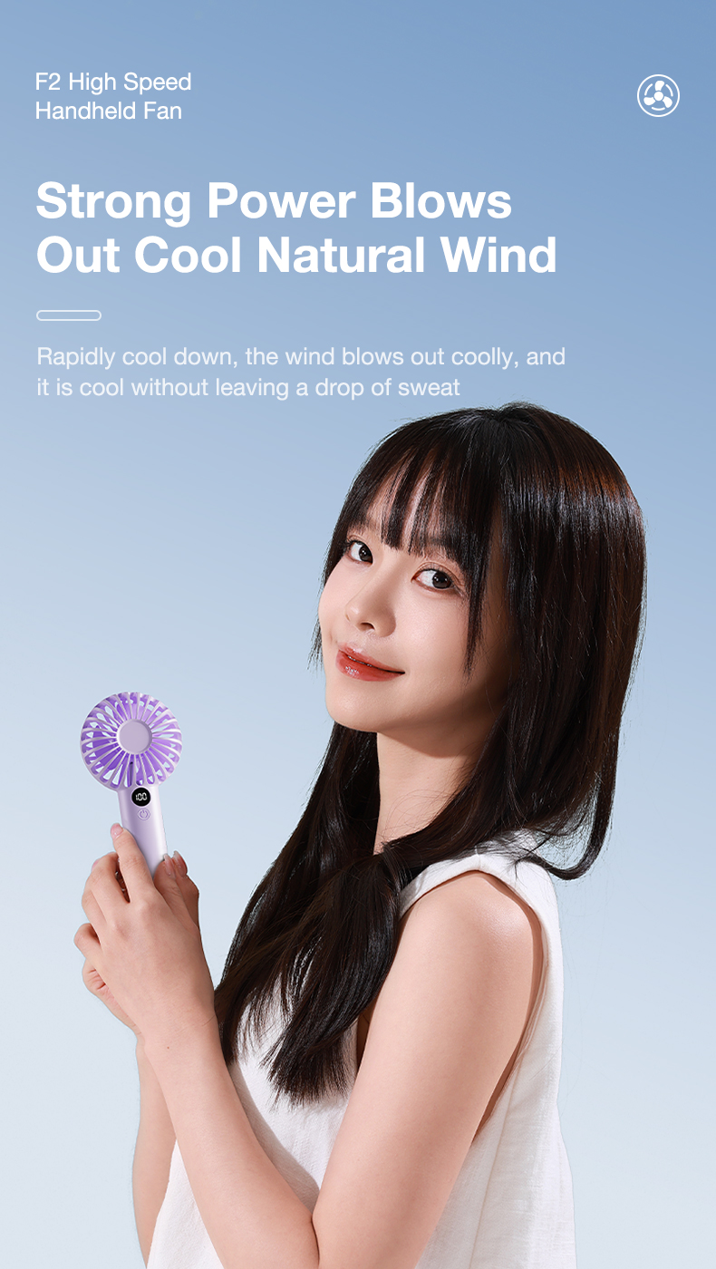 JAMAY 3000mAh Rechargeable Handheld Mini USB Fan Portable Mini Fan LED ...