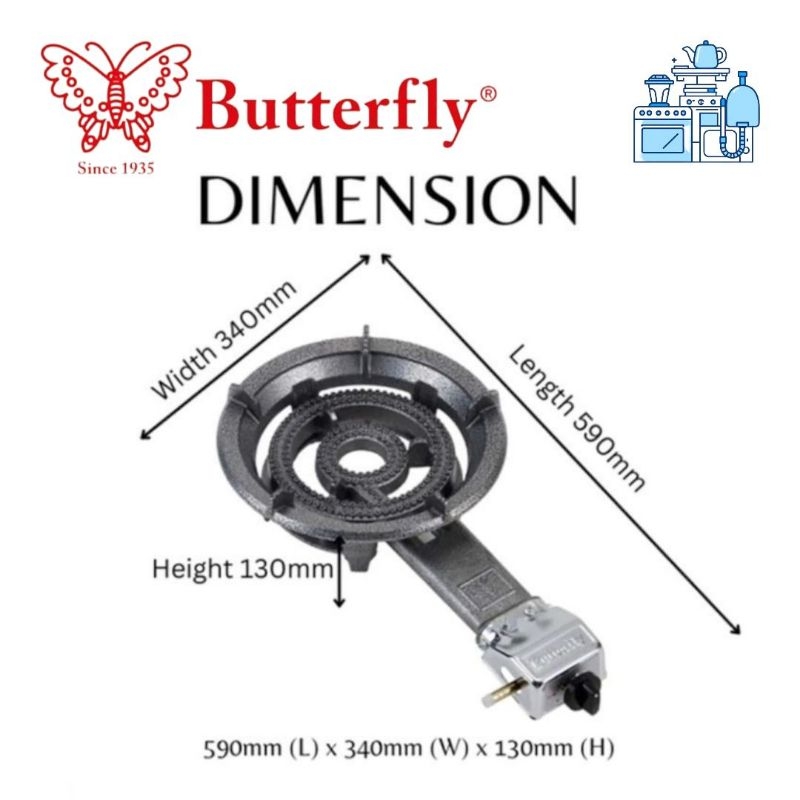 Butterfly Gas Stove BGC-40A | 4 Burner | Stainless Steel | Fast Cooking ...