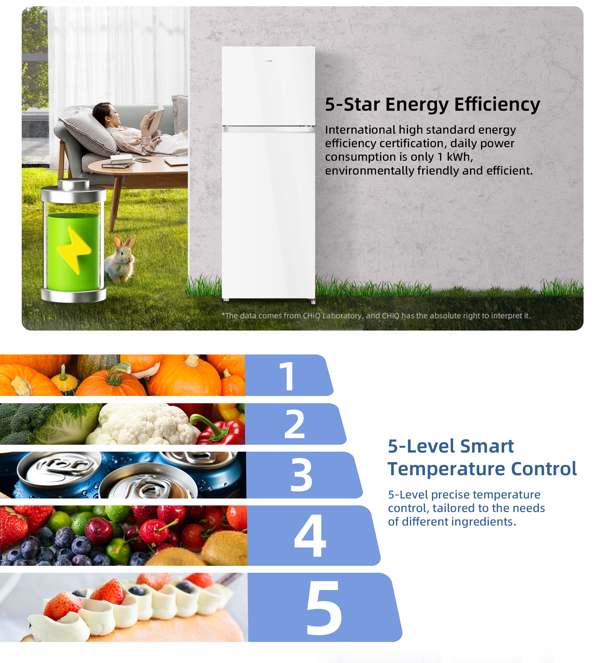 [NUR SEDA] CHIQ 436L Two Door 5 Star Dual Inverter Fridge Refrigerator CTM 348N-BK | CTM 348N ...