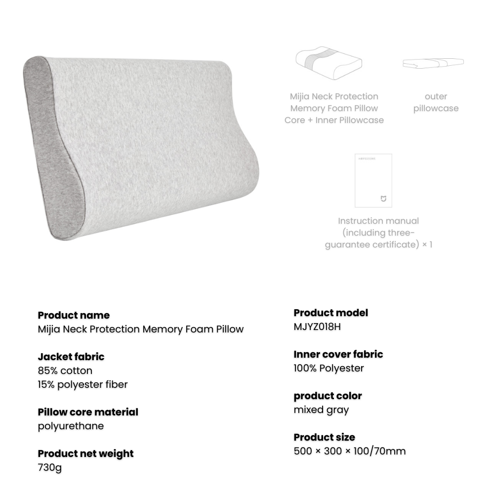 Xiaomi Mijia Memory Pillow Neck Protection Relax Neck BASF NASA ...