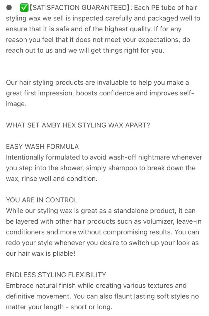 Amby Hex Hair Styling Wax Matt Scraper (Pink) 100g, Hair Wax , Easy ...