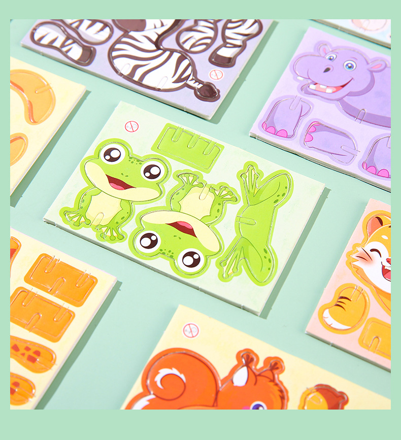 BORONG【100pcs】3D Mini Puzzle Animal Paper Board Jigsaw Puzzles Goodies ...