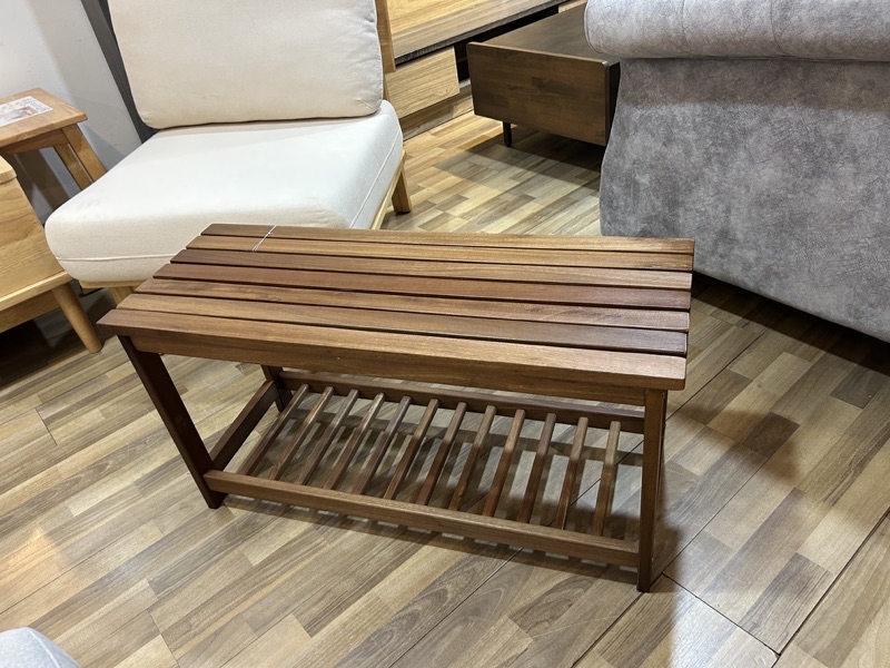 Longer Red Balau Bench Chair with Shoe rack/Garden Bench for outdoor ...