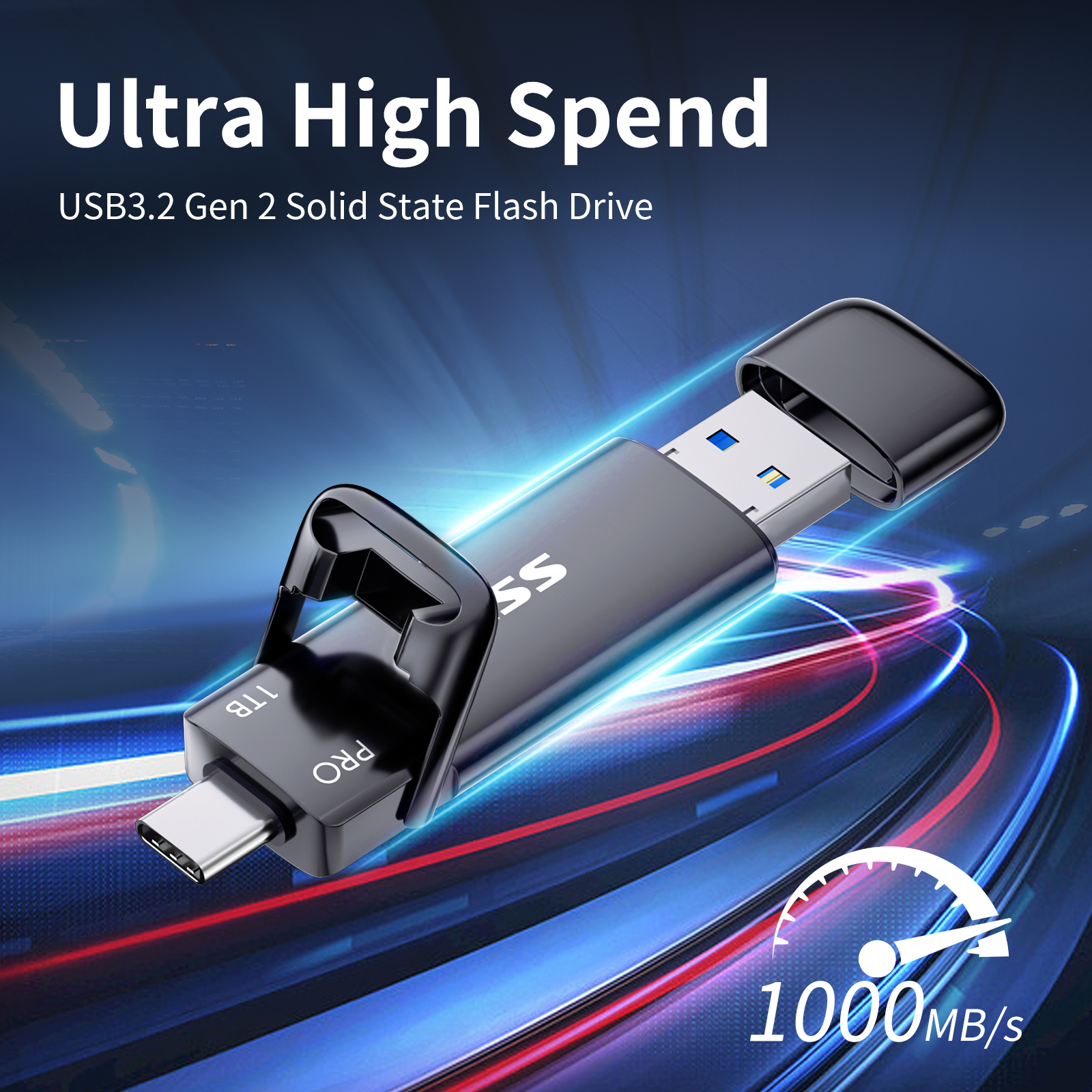 SSK Dual Interface SSD OTG Pendrive Type C Gen 2 USB C (1050Mb/s) SD301 ...