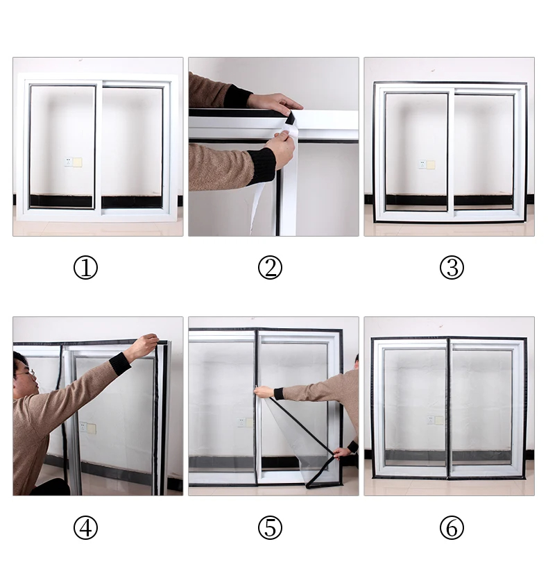 Self-adhesive Velcro Zipper Window Screen Anti-mosquito Zipper Window ...