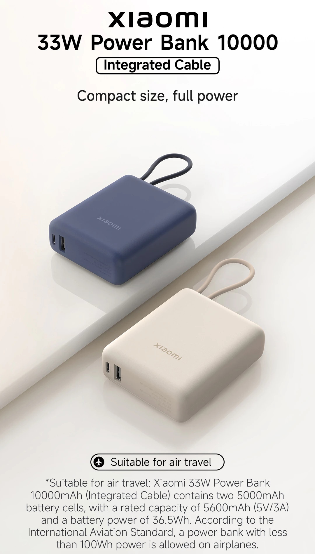 Xiaomi 33W Power Bank 10000mAh / 20000mAh (Integrated Cable) | Charge ...