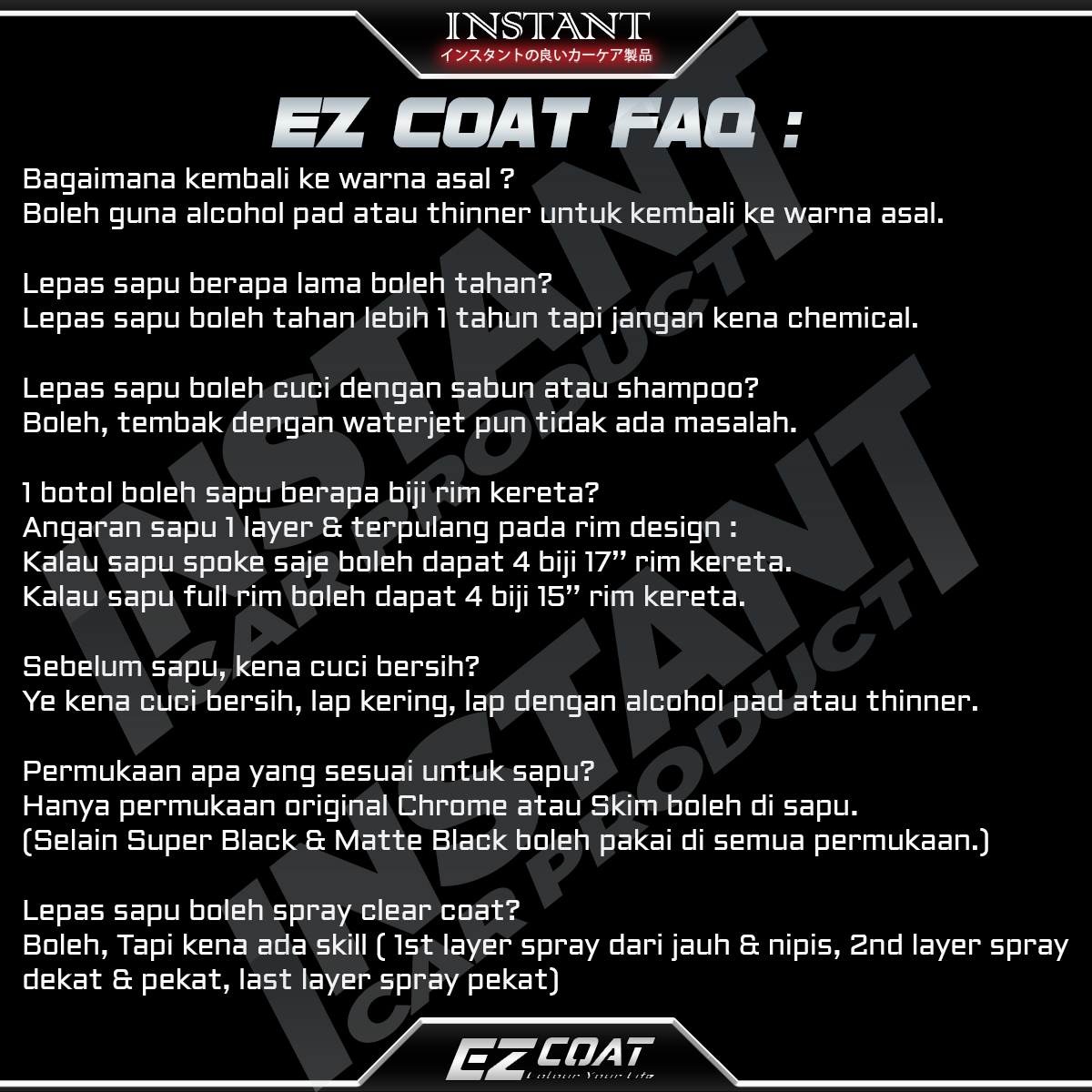 EZ Coat Chrome Colour Paint (EZ COAT 18 COLOURS) | Shopee Malaysia