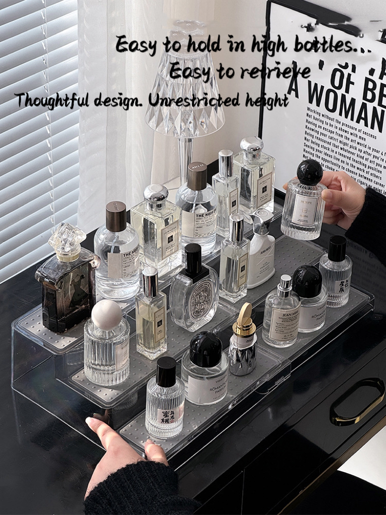 Scalable Perfume Organizer 3-layer Ladder Acrylic Perfume Display Rack ...