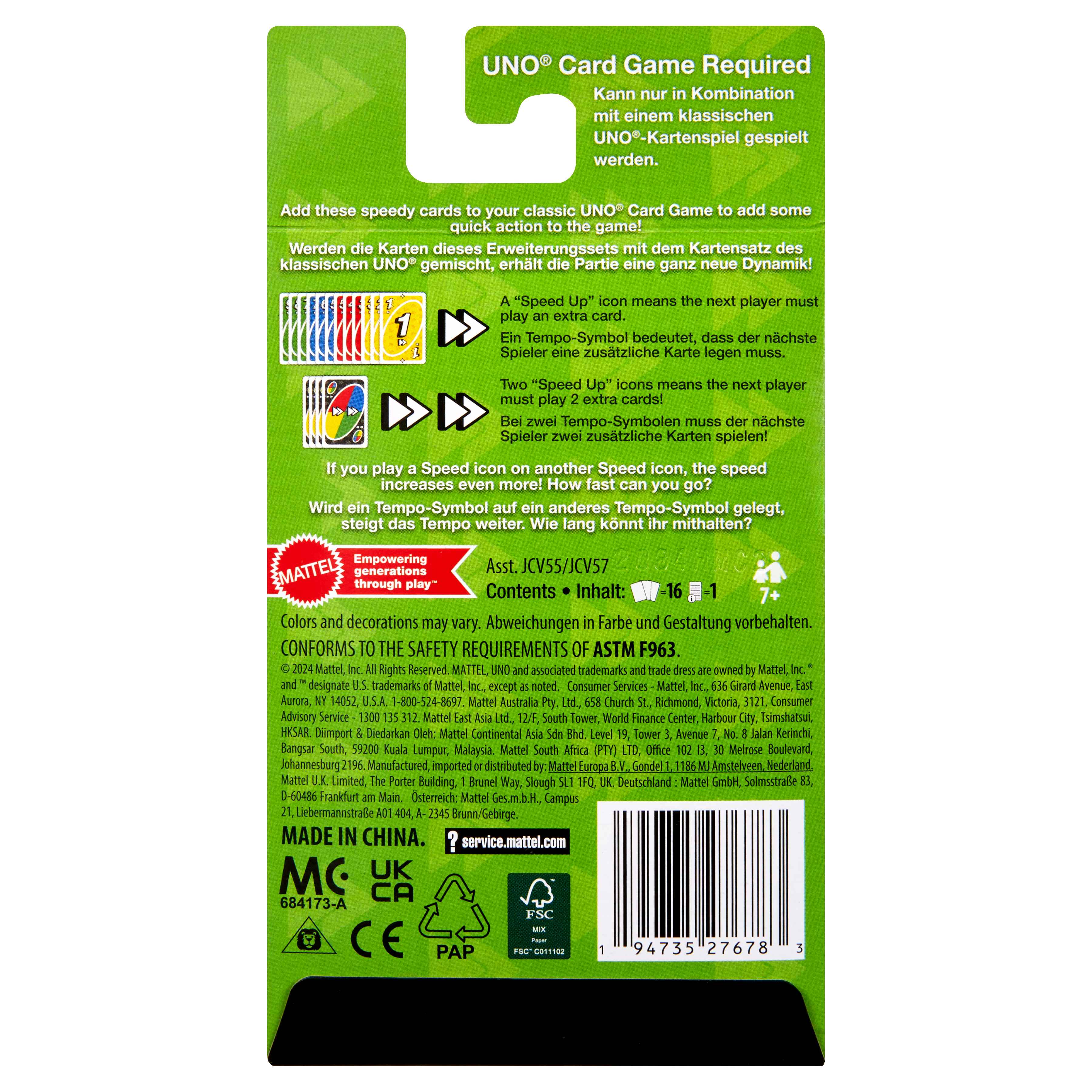 UNO Add-On Packs, 16 Cards to Use with the UNO Game, Themed Reverse ...