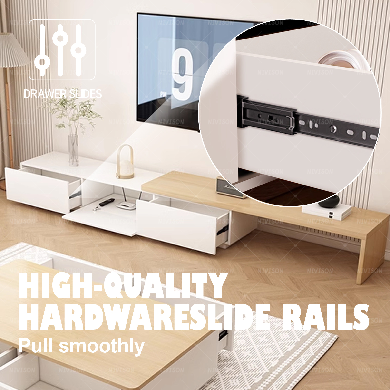 NIVISON Kabinet TV Cabinet Retractable TV 140/160CM Suitable For 60-90 ...