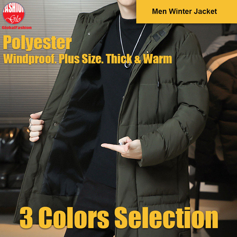 Plus Size Winter Jacket Men Baju Sejuk Lelaki Saiz Besar Tebal Hooded ...