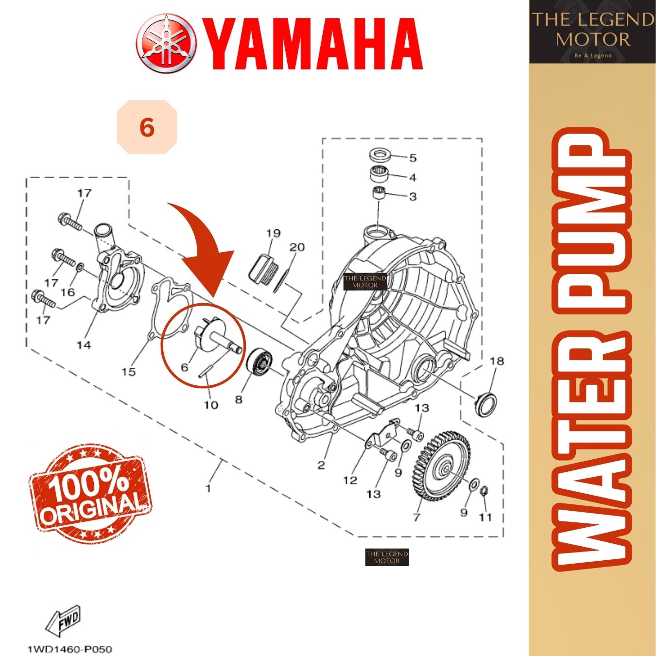 R25 YZF 250 R25M Water Pump Fan Impeller Shaft Oil Seal Kipas Air ...