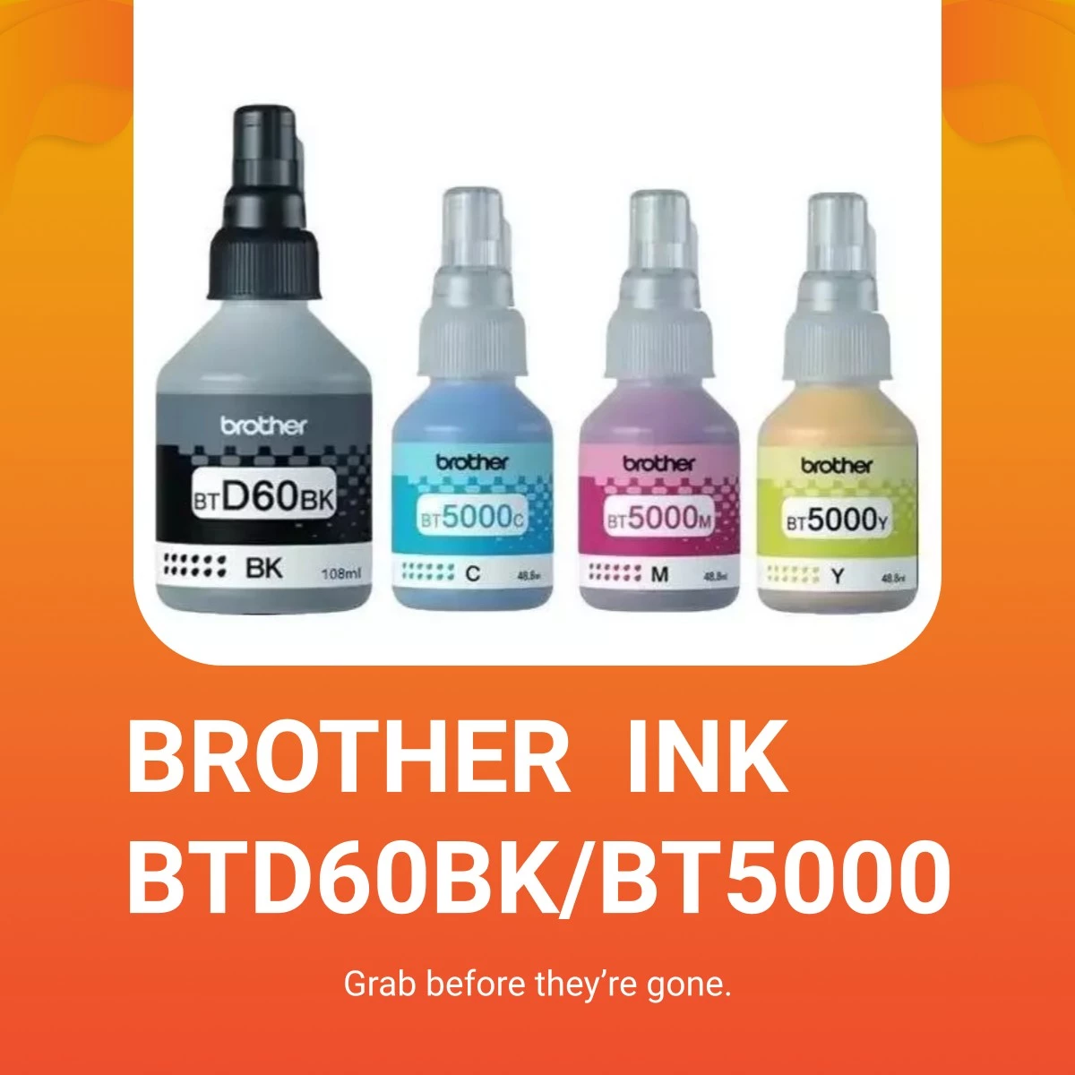 Brother Original INK BTD60BK BT5000C/M/Y INK DCP-T300/T310/T500W/T510W ...