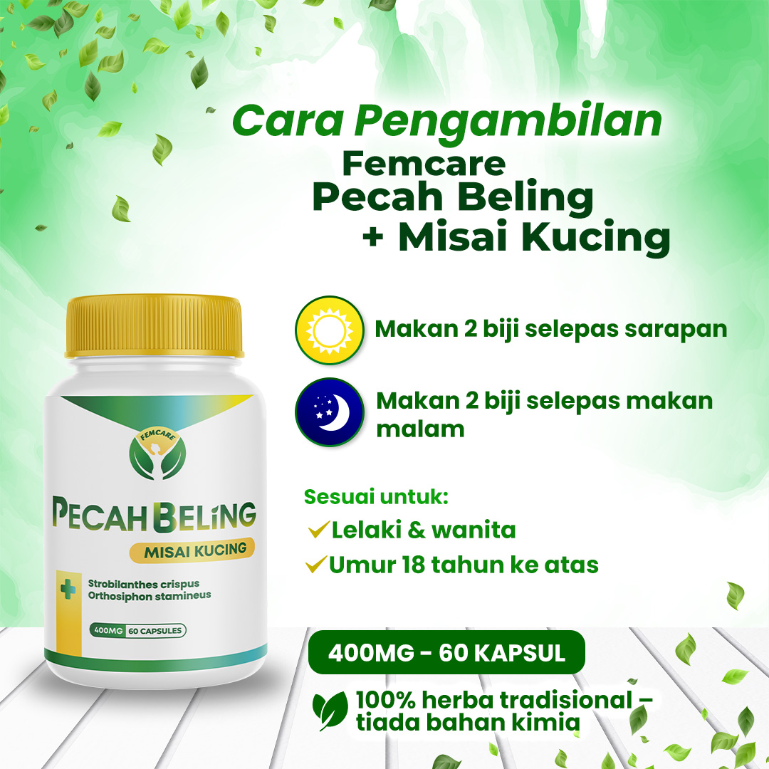 Femcare Pecah Beling + Misai Kucing – Herba Bantu Lawas Kencing, Buah ...