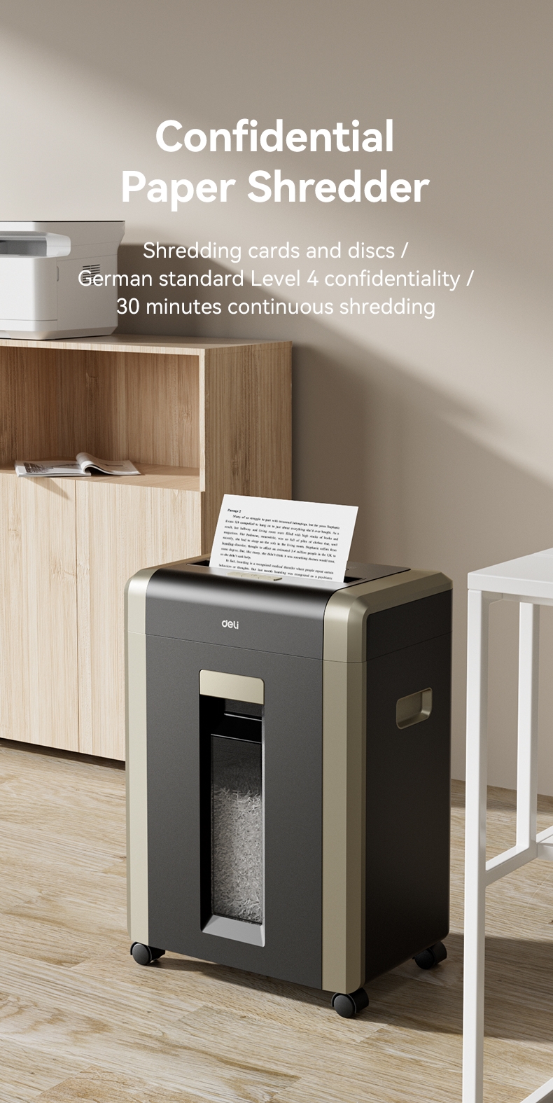 Deli ULTRA Level 4 Paper Shredder 30L – Office Shredder Machine Heavy ...
