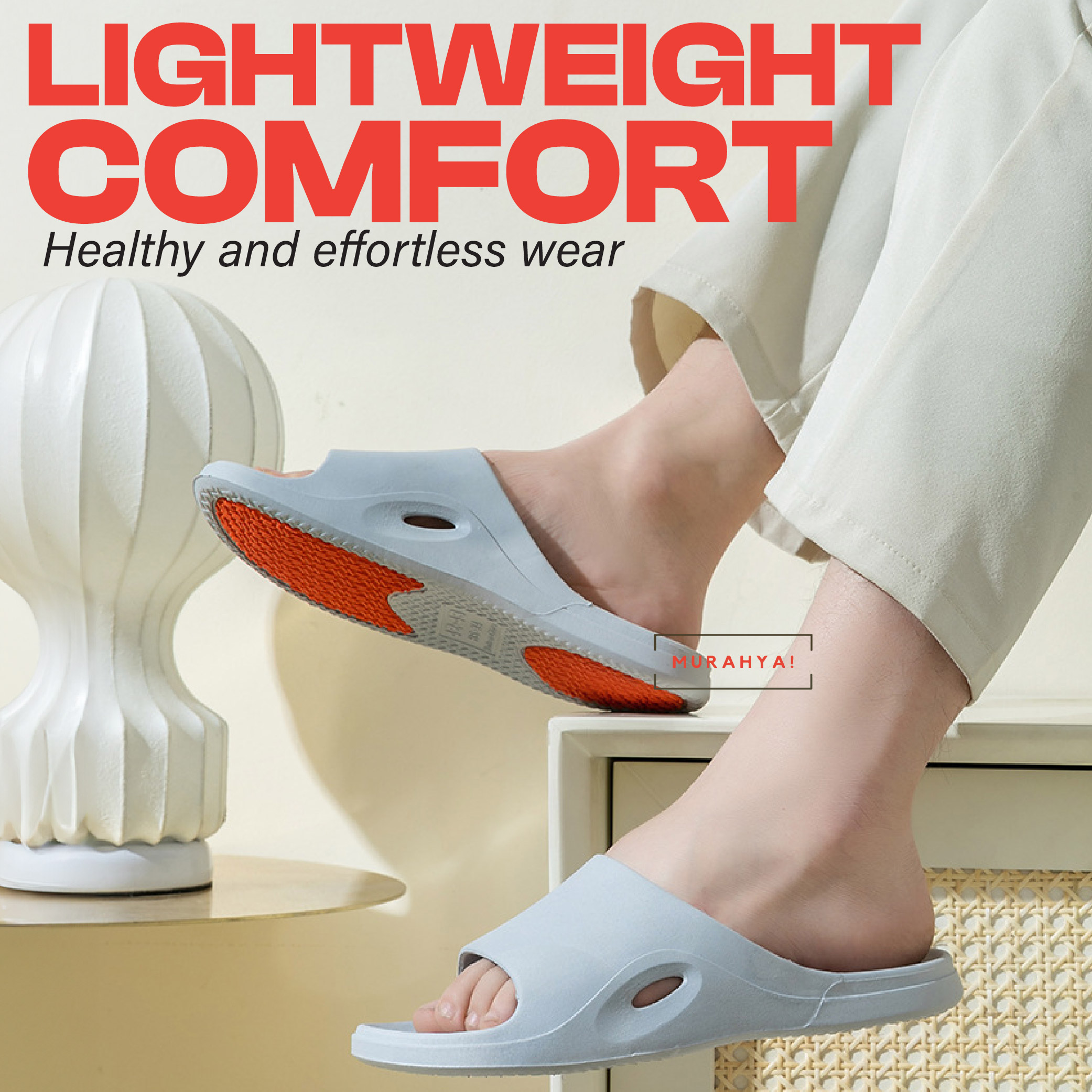 Anti Slip Indoor Selipar Getah Rumah Slipper House Slippers Rubber ...