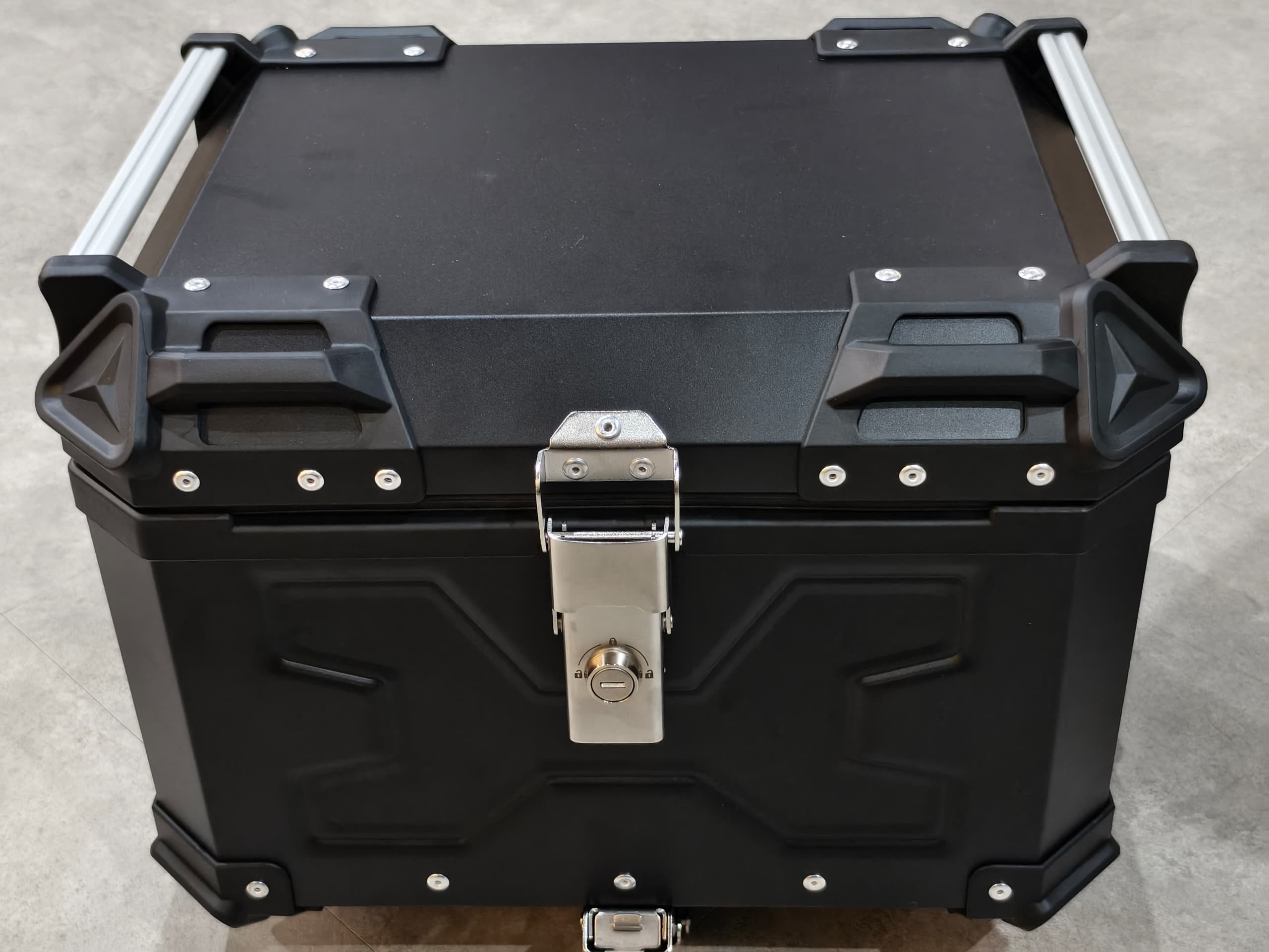 ALUMINIUM TOP BOX TANKER 45L 55L KOTAK PETI ALUMINIUM BLACK/SILVER ...