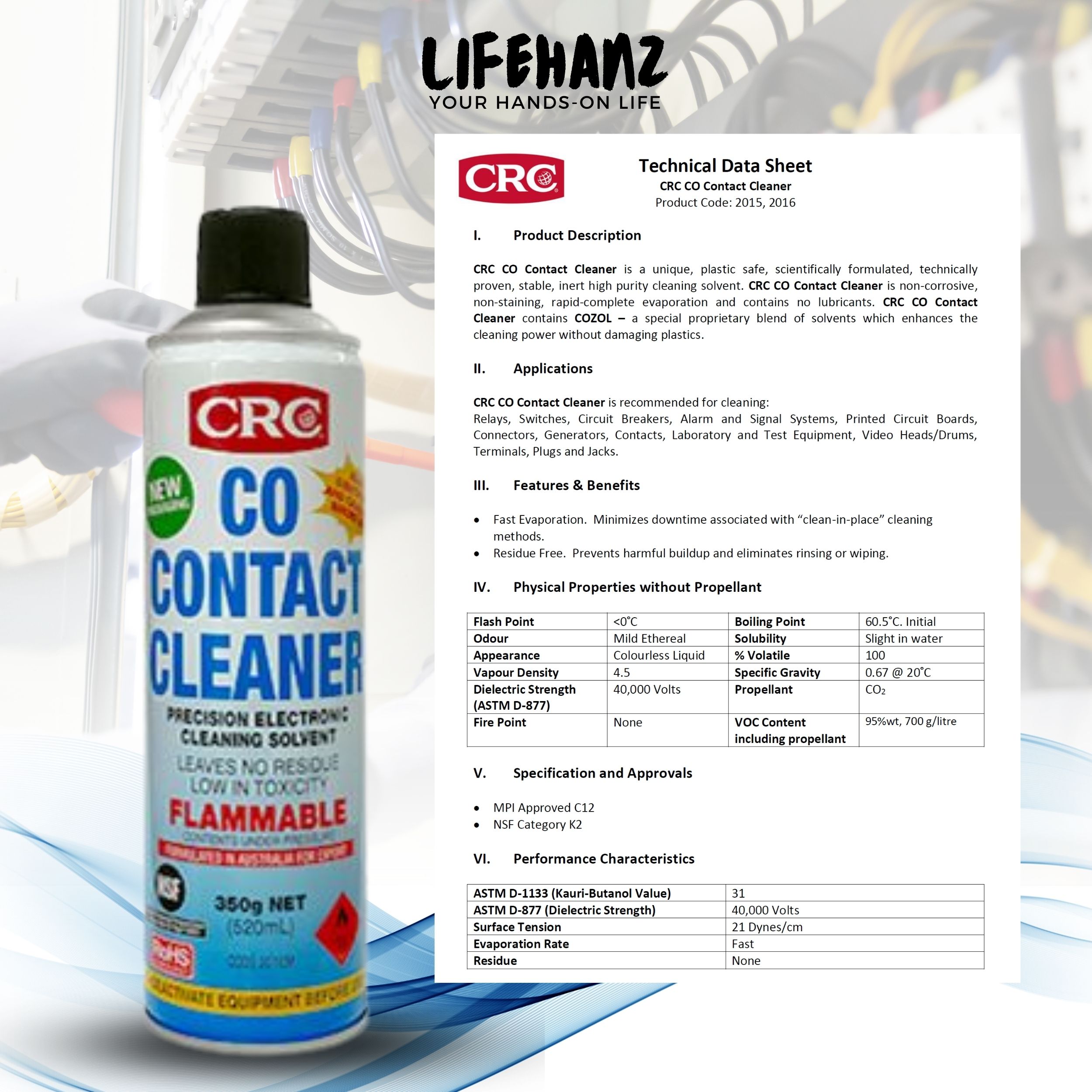 CRC CO Contact Cleaner 2015 | Plastic Safe Fast-Drying Solvent Spray ...