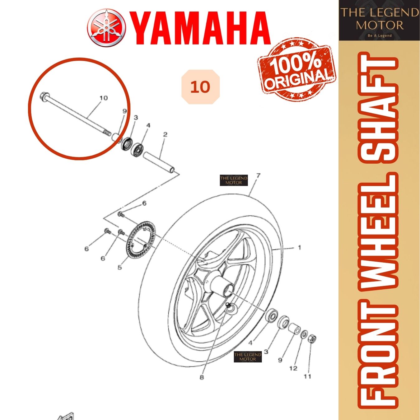 NMAX155 NMAX V1-V2 Front Wheel Shaft Tayar Sub Roda Depan Batang Sab ...