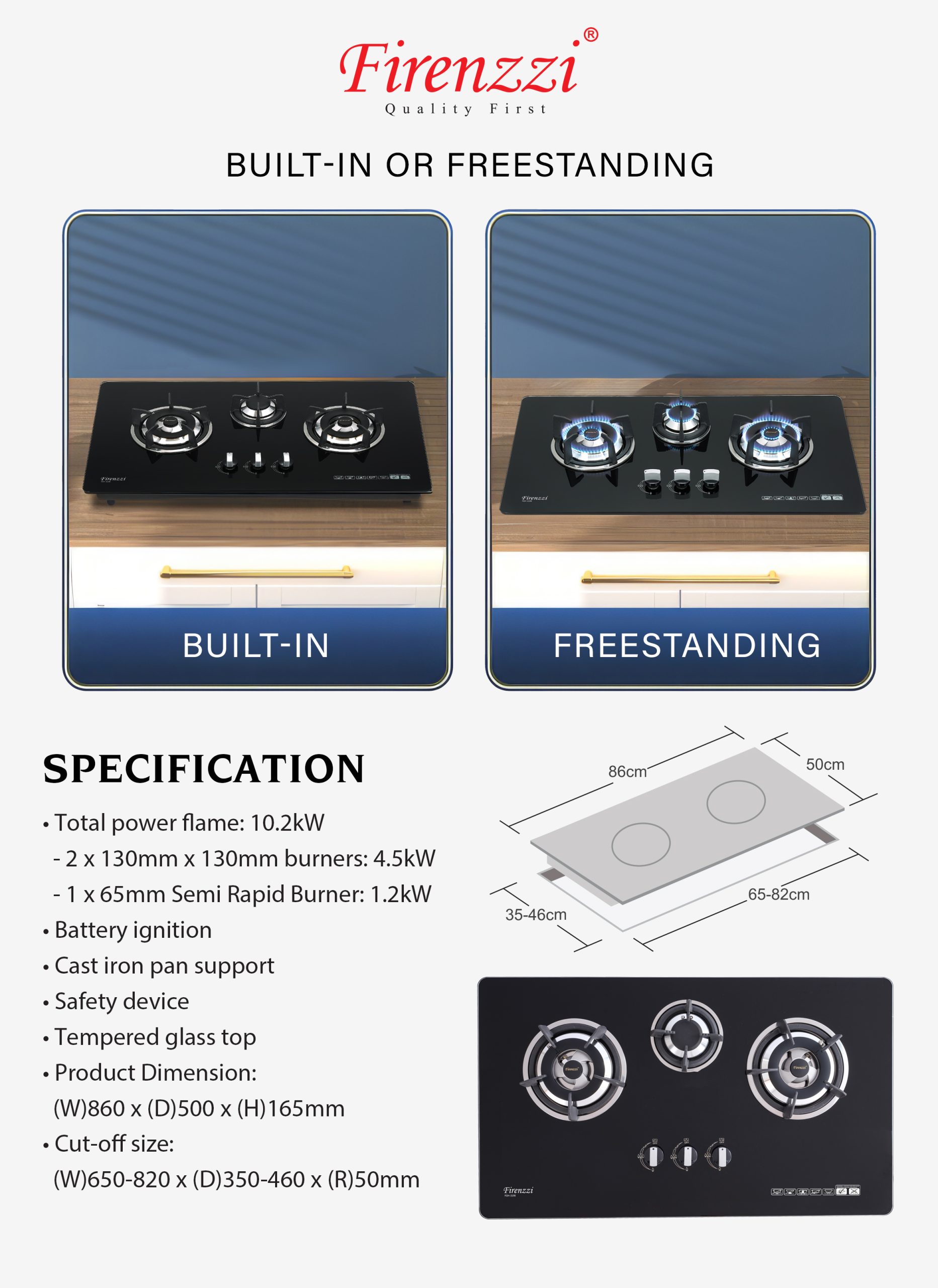 Firenzzi FGH-2155 Gas Stove / Firenzzi FGH-3096 Gas Hob / FGH-2013 Hob ...