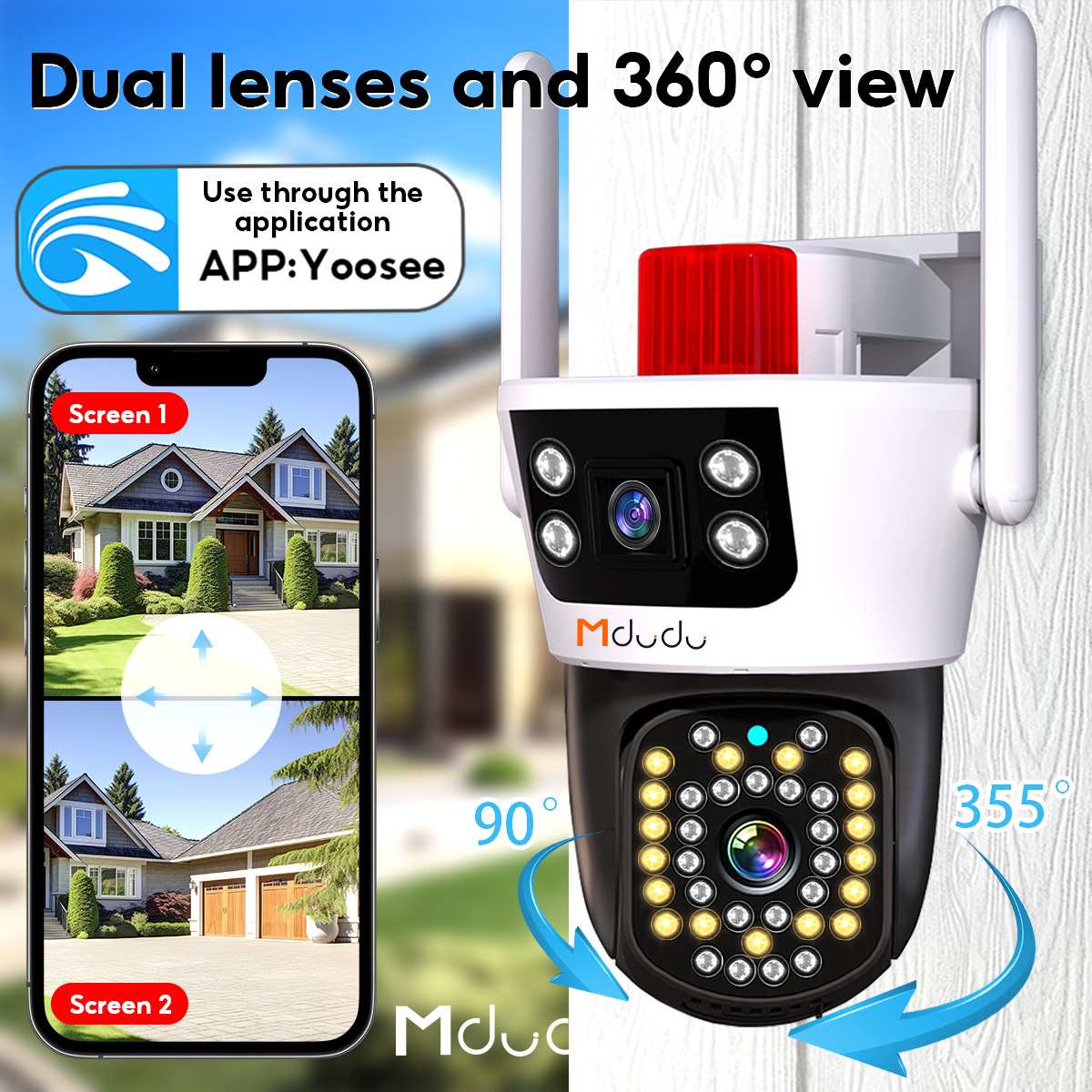 Mdudu 4G/Wifi CCTV 10MP Dual Lens Security IP CCTV Camera Wireless ...