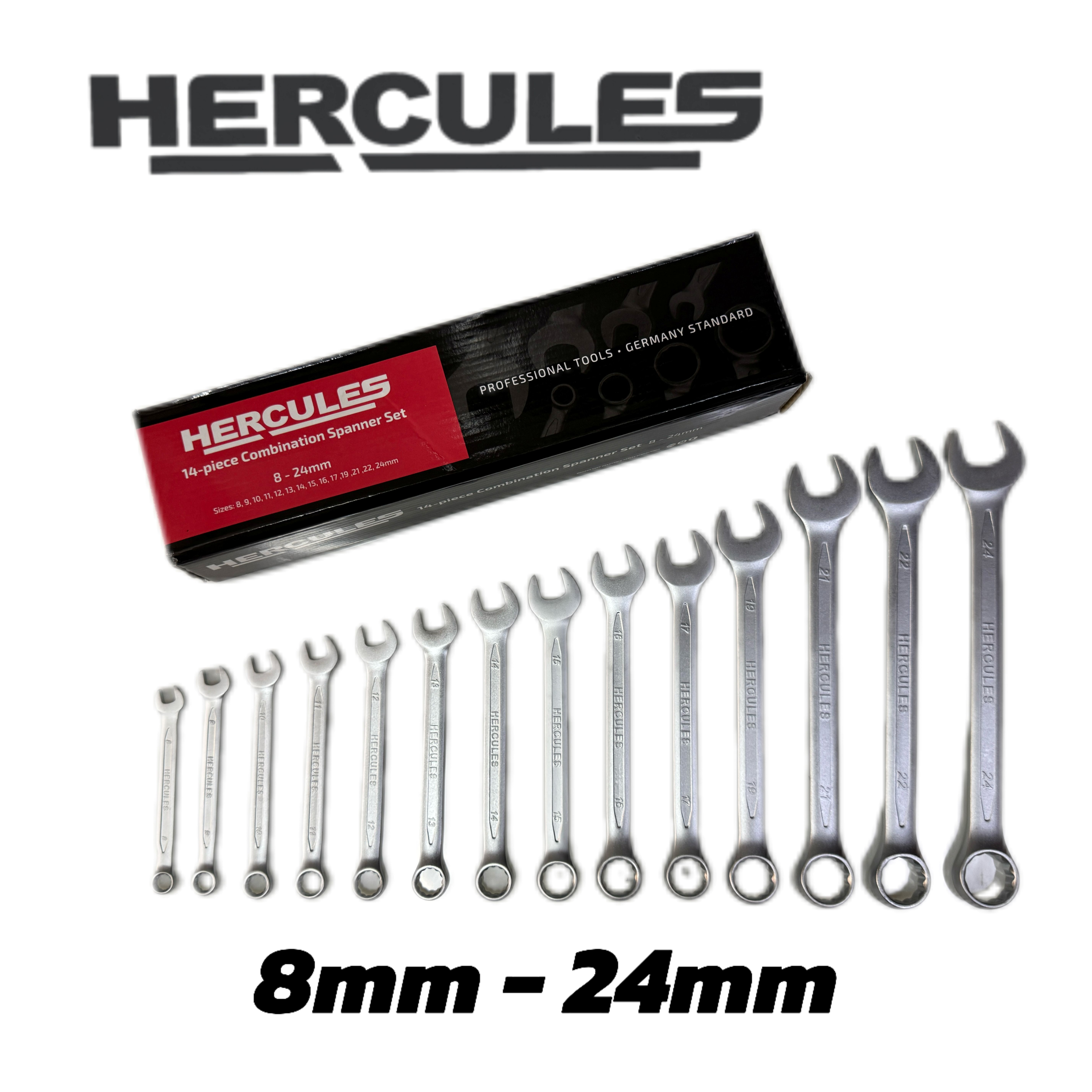 Hercules 14pcs Combination Spanner Set / Combination(8-24mm) | Shopee ...