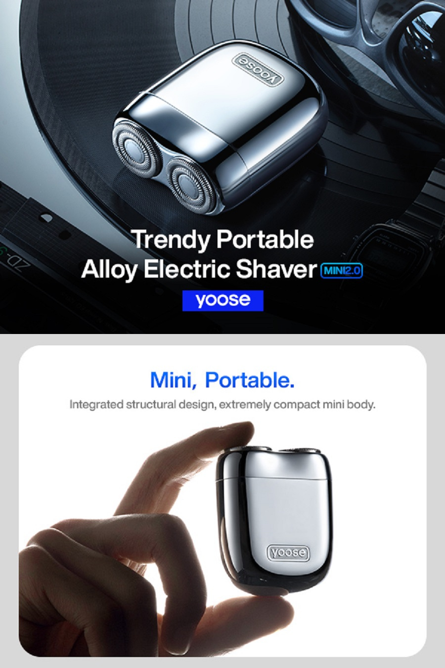 yoose Mini Shaver Portable Electric Razor for Man Travel with Leather ...