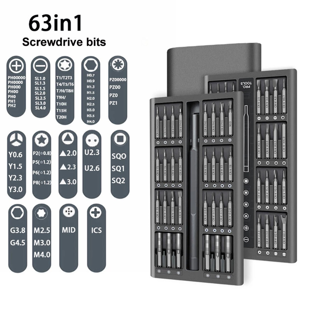 【63 in 1】Precision Screwdriver Set Gadget Screw Driver Set Phone ...