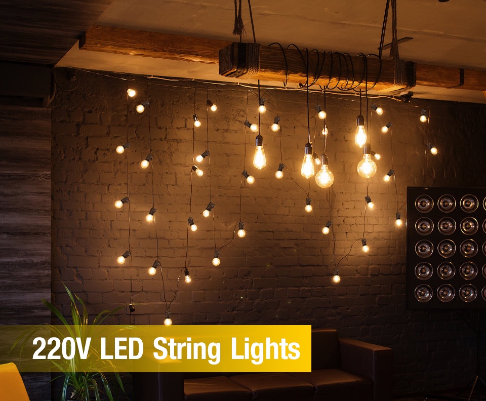 LED String Light Tungsten String Light Holiday Light Waterproof Outdoor G40 LED Bulbs 25FT ...