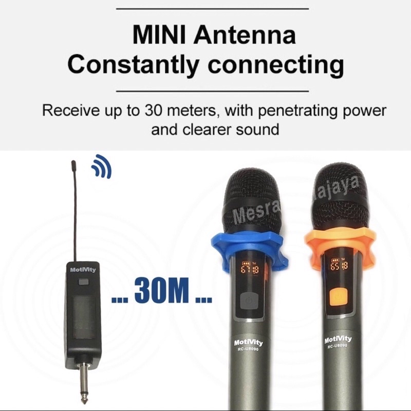【Motivity】Professional Wireless UHF Single/Dual Hand Mic Handheld Tanpa ...