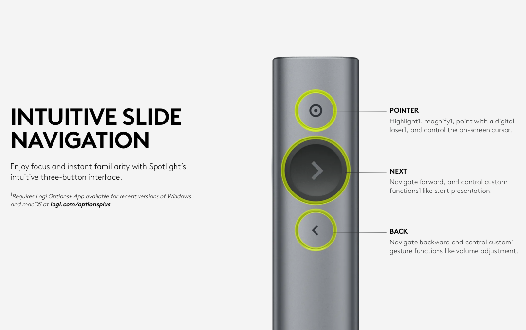 Logitech Spotlight Presentation Remote - Universal Wireless ...