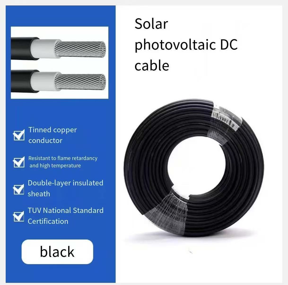 Solar Cable DC Wire Wayar Cable 2.5/4/6mm² PV Photovoltaic Wire Tinned ...