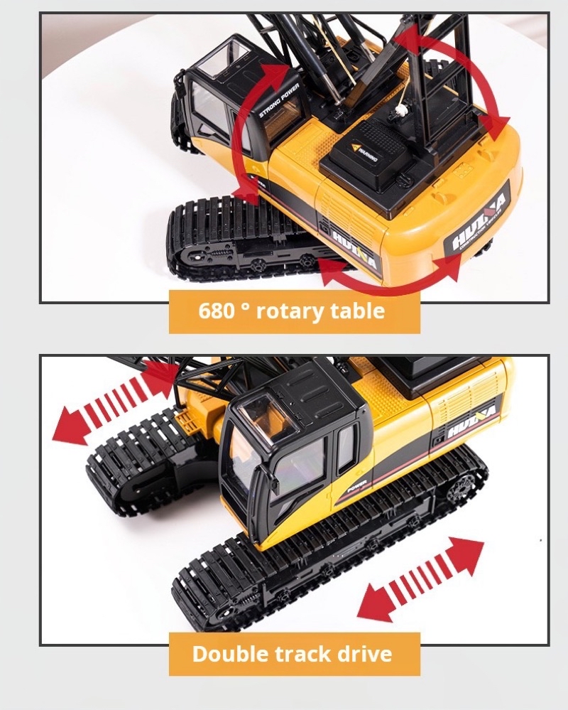 Huina 1:14 RC Mobile Crane 15 Channel 2.4GHZ Remote Control Engineering ...