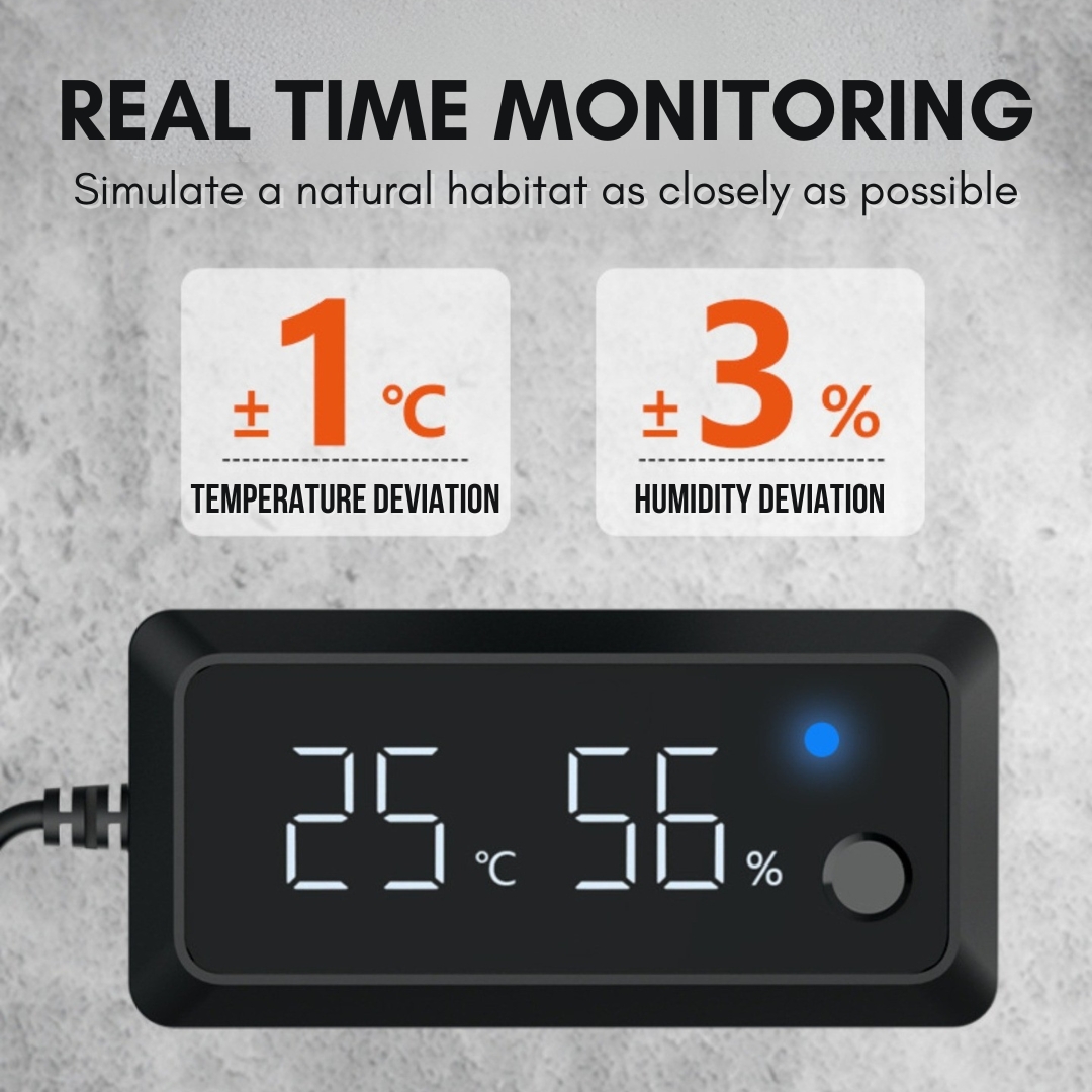 Nomoy Pet Reptile Combometer Pet Thermometer Tortoise Hygrometer Temperature reader humidity ...