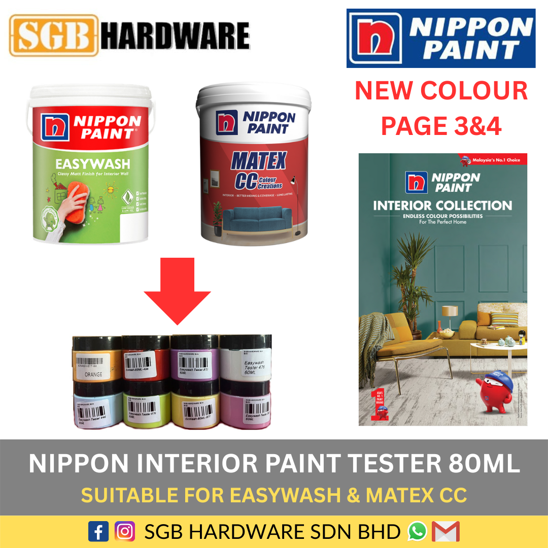 Nippon Paint Interior Collection Wall Paint Tester 80ml (P3&P4) / Color ...