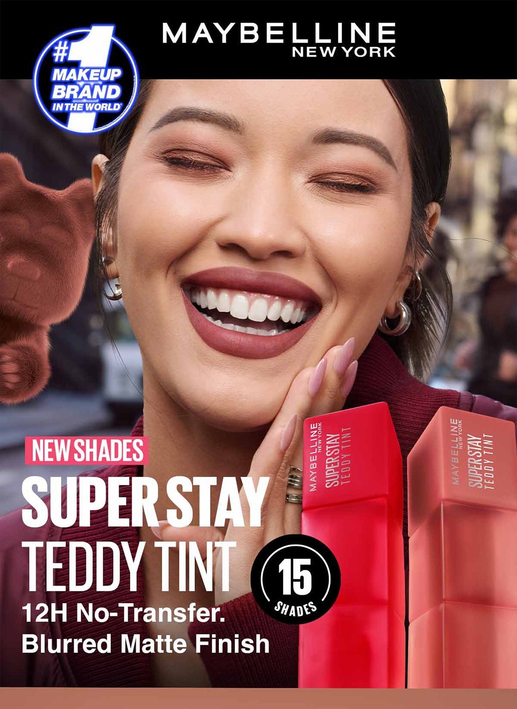 Maybelline Super Stay Teddy Tint 12H Longwear Soft Blurred Matte Creamy ...