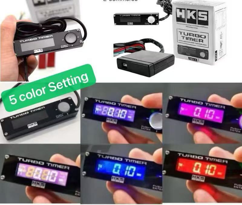 HKS timer turbo timer Boleh Setting 5 color RED/BLUE/WHITE LED Display ...