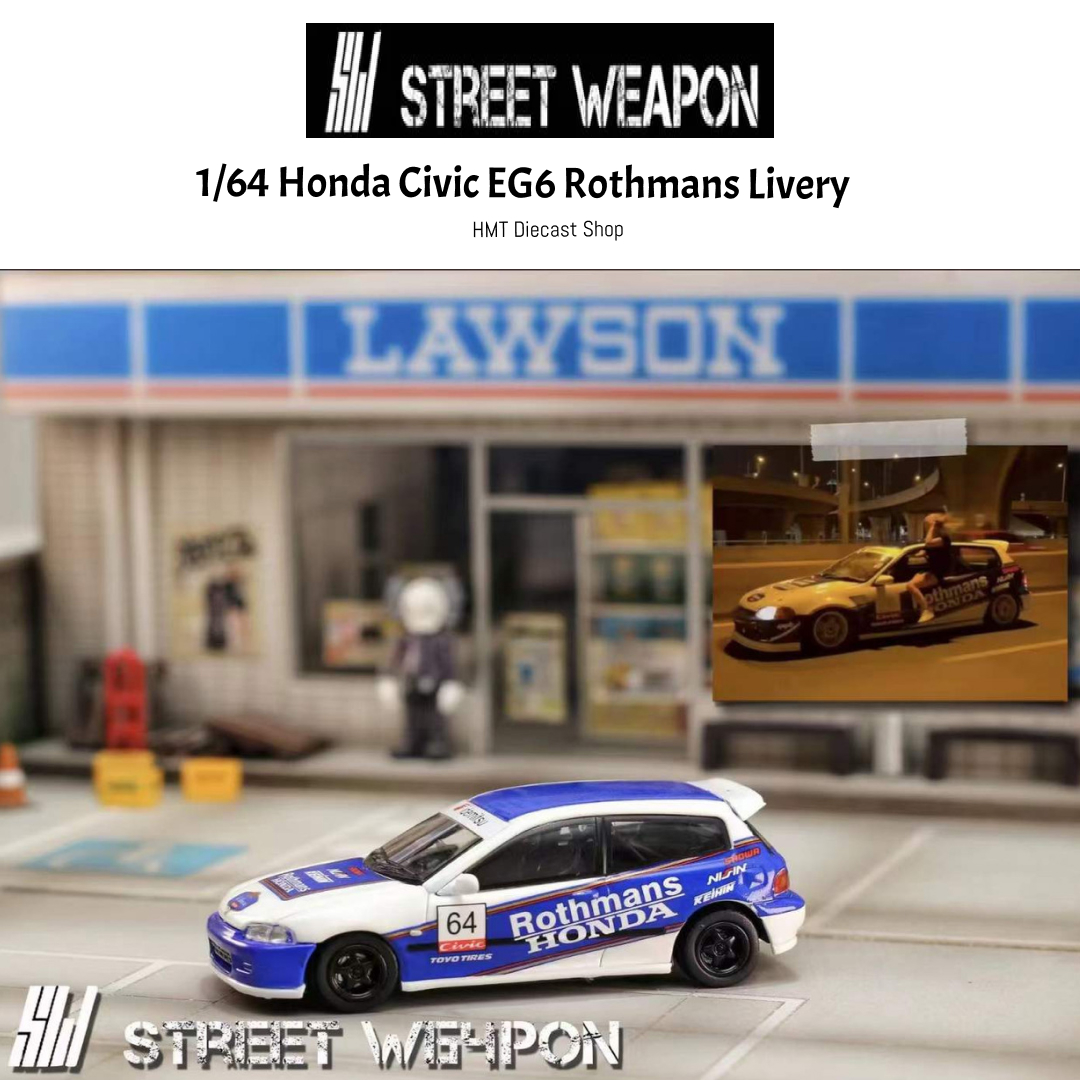 STREET WEAPON 1/64 Honda Civic EG6 Rothmans Livery / Play Station ...