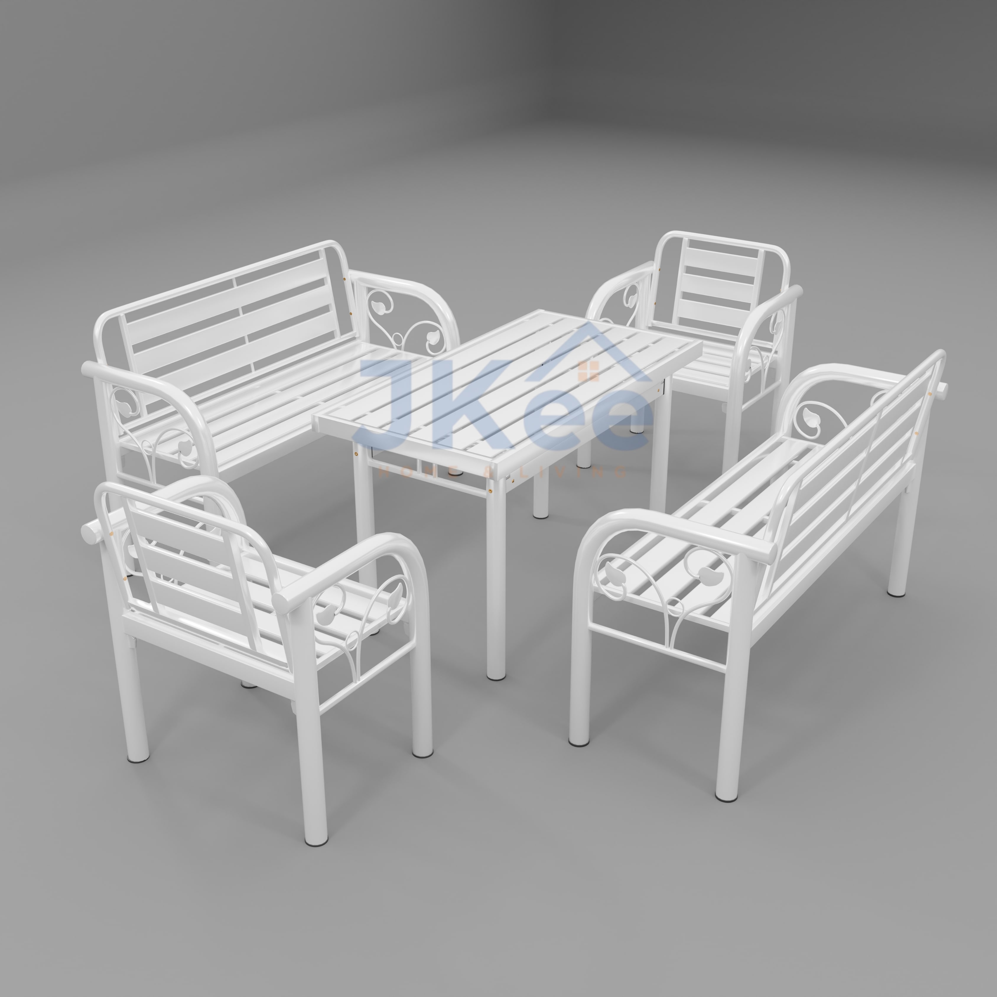 (SET) Set Kerusi Laman JKEE 2x 4ft Bench + 2x Single Bench + Long Table ...