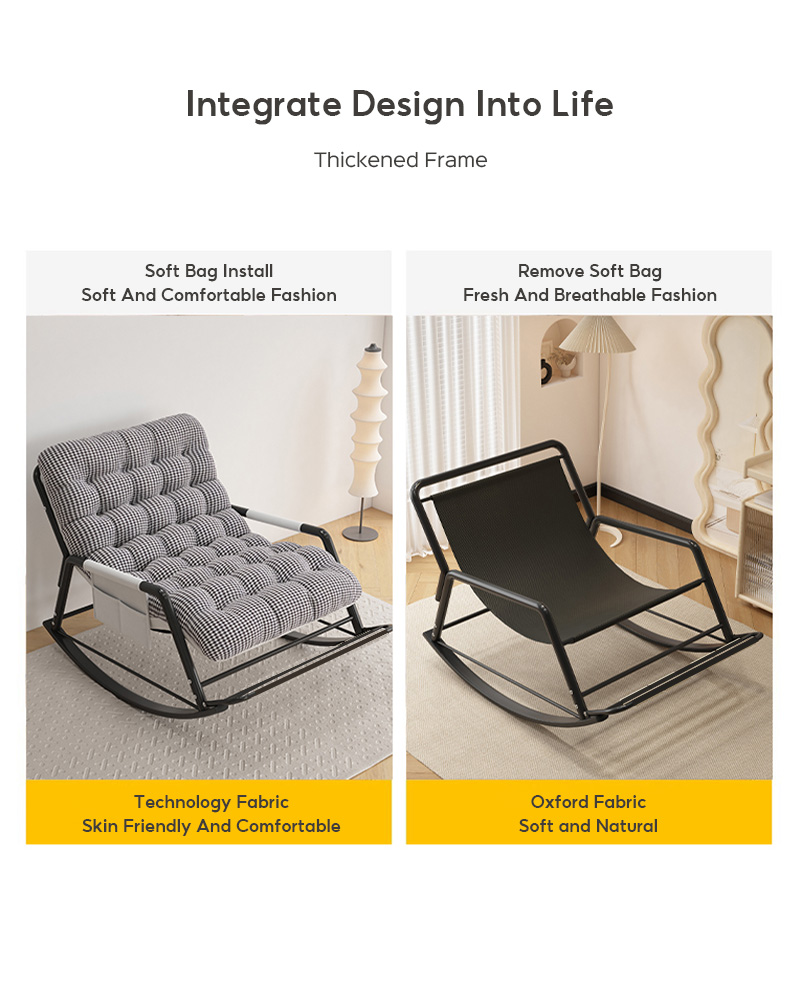 KUCADI Rocking Chair Double Rocking Chair Nordic Style Recliner Sofa ...