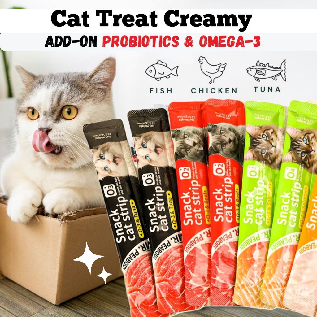 Omega-3 Cat Creamy Treat Probiotic Cat Stick Mr.Peabody food High ...