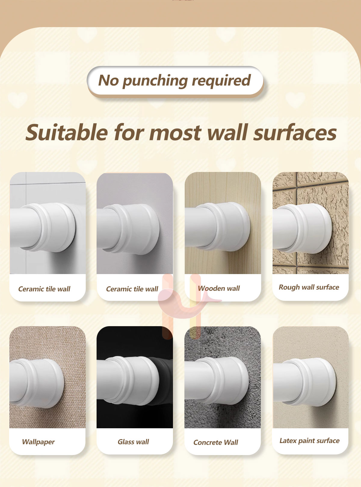 Telescopic Pole Doorcurtain Rod Curtain Rods Multifunctional Adjustable ...