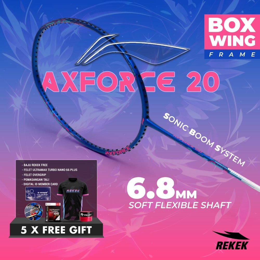 LI NING AxForce 20 With Sonic Boom System Badminton Raket Original ...