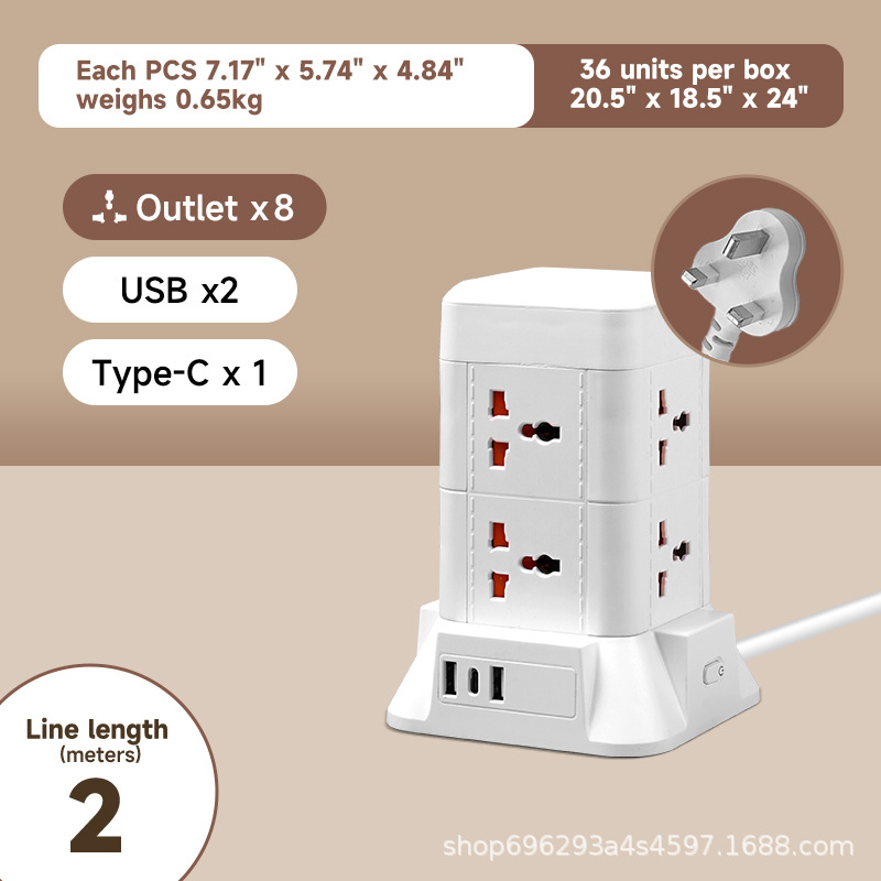 Ready Stock Tower Extension Plug Tower Socket with USB Type C Power ...