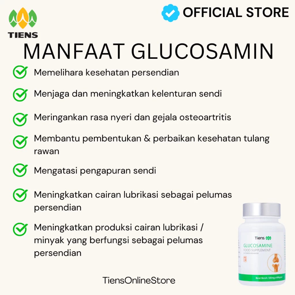 UBAT SENDI DAN SARAF ORIGINAL TIENS GLUCOSAMINE - BANTU RAWAT SENDI ...