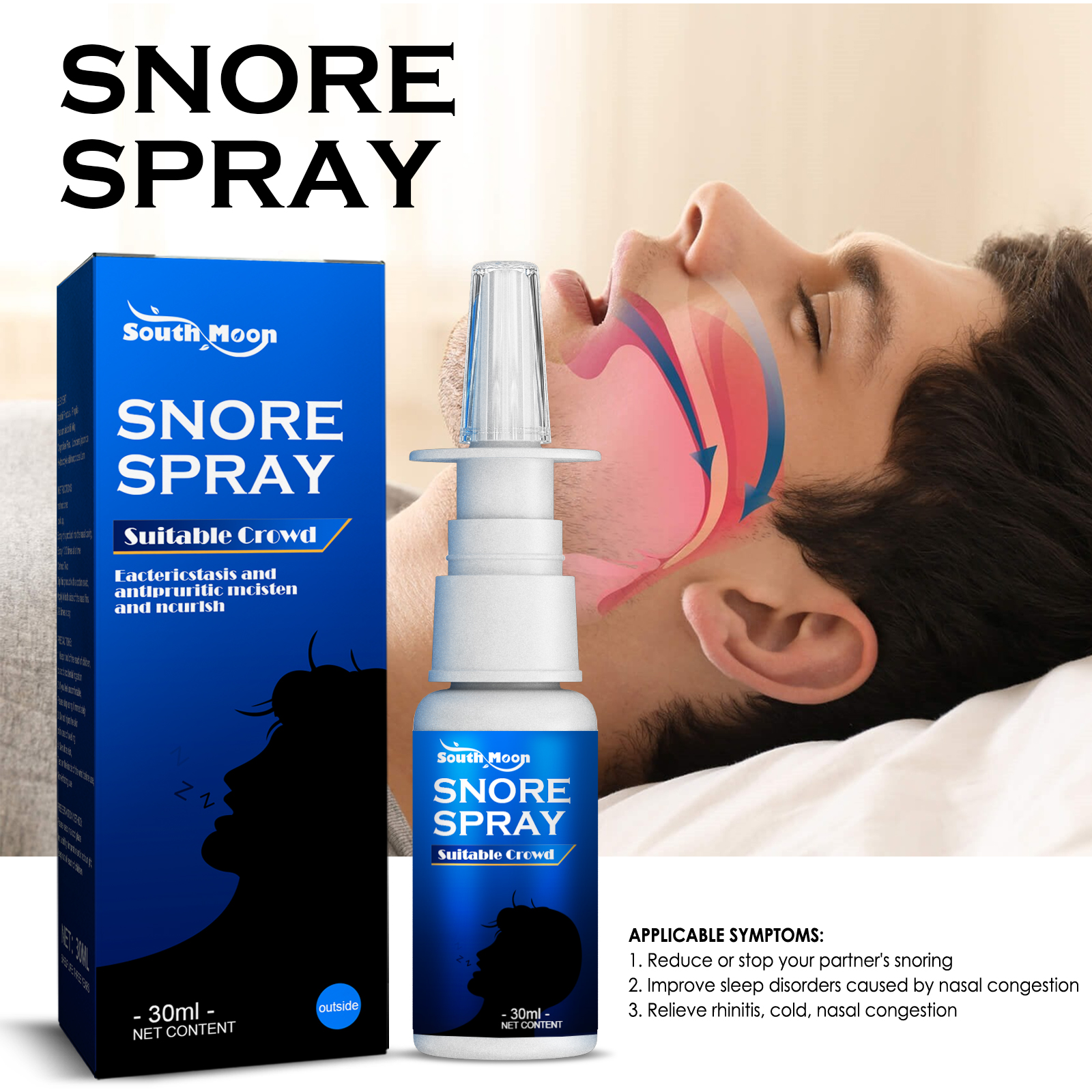 【🔥In Stock】Anti Snoring Spray 𝐒𝐭𝐨𝐩 𝐒𝐧𝐨𝐫𝐢𝐧𝐠 Fast Sinus Spray Improve ...