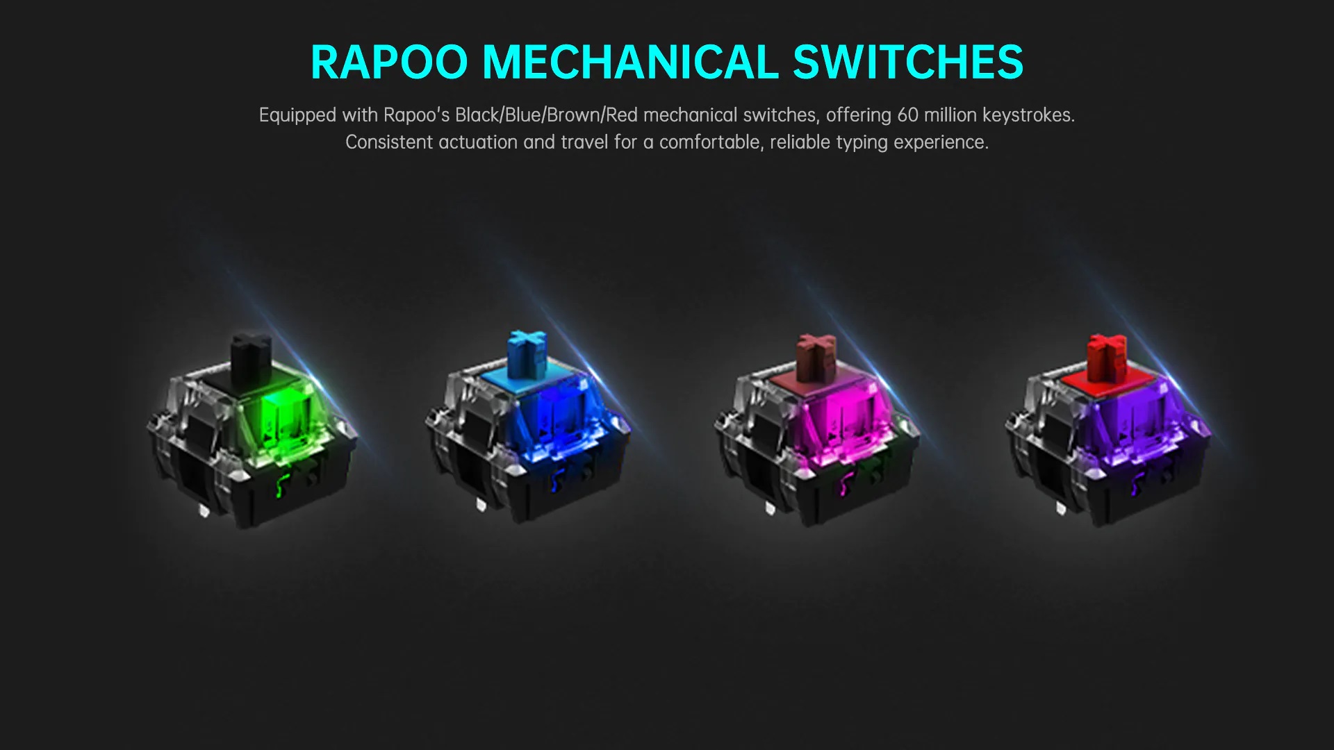 RAPOO V500 PRO RGB MECHANICAL GAMING KEYBOARD / DETACHABLE MAGNETIC ...