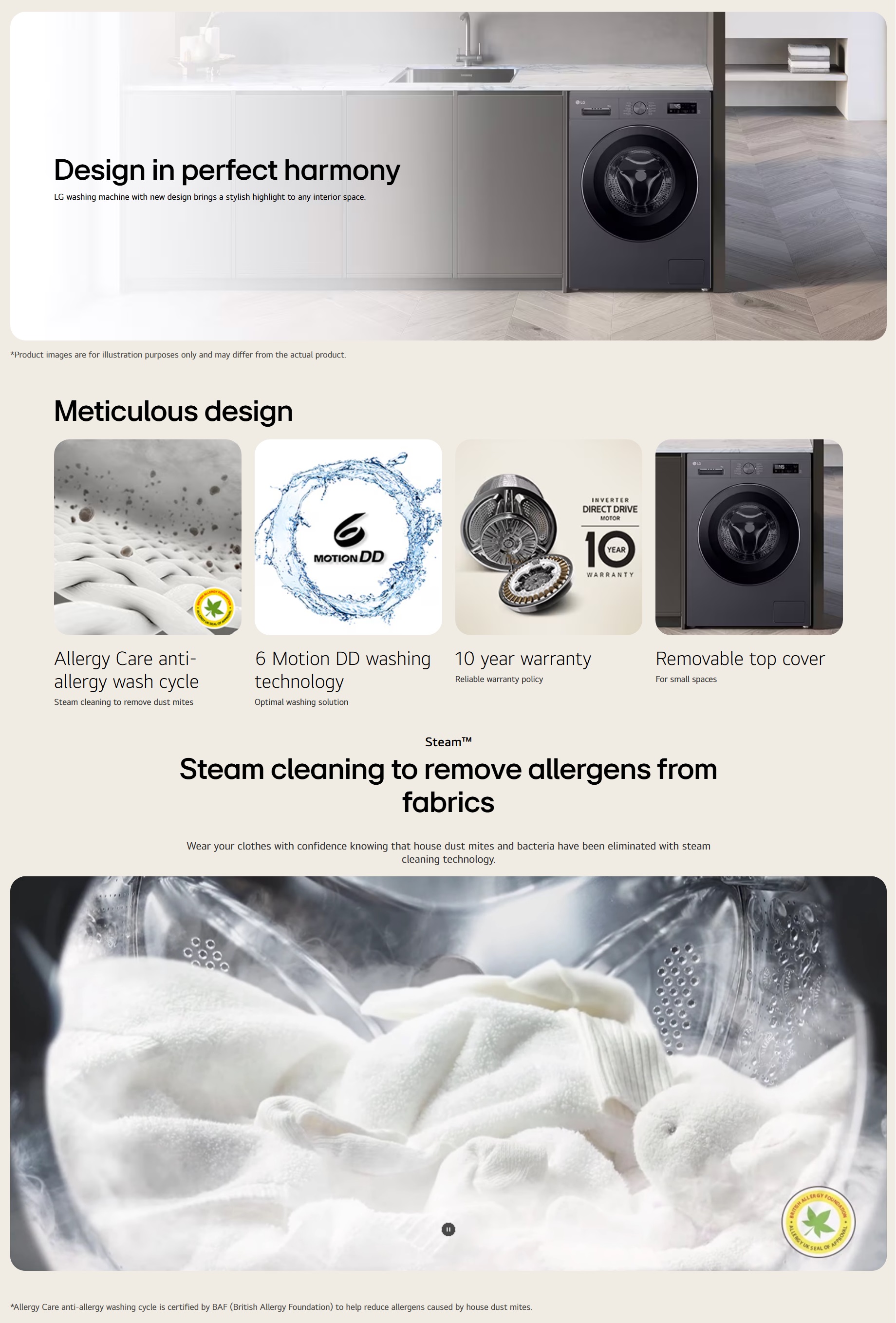 2025 NEW LG Front Load Washing Machine Inverter 9KG 6 Motion Direct ...